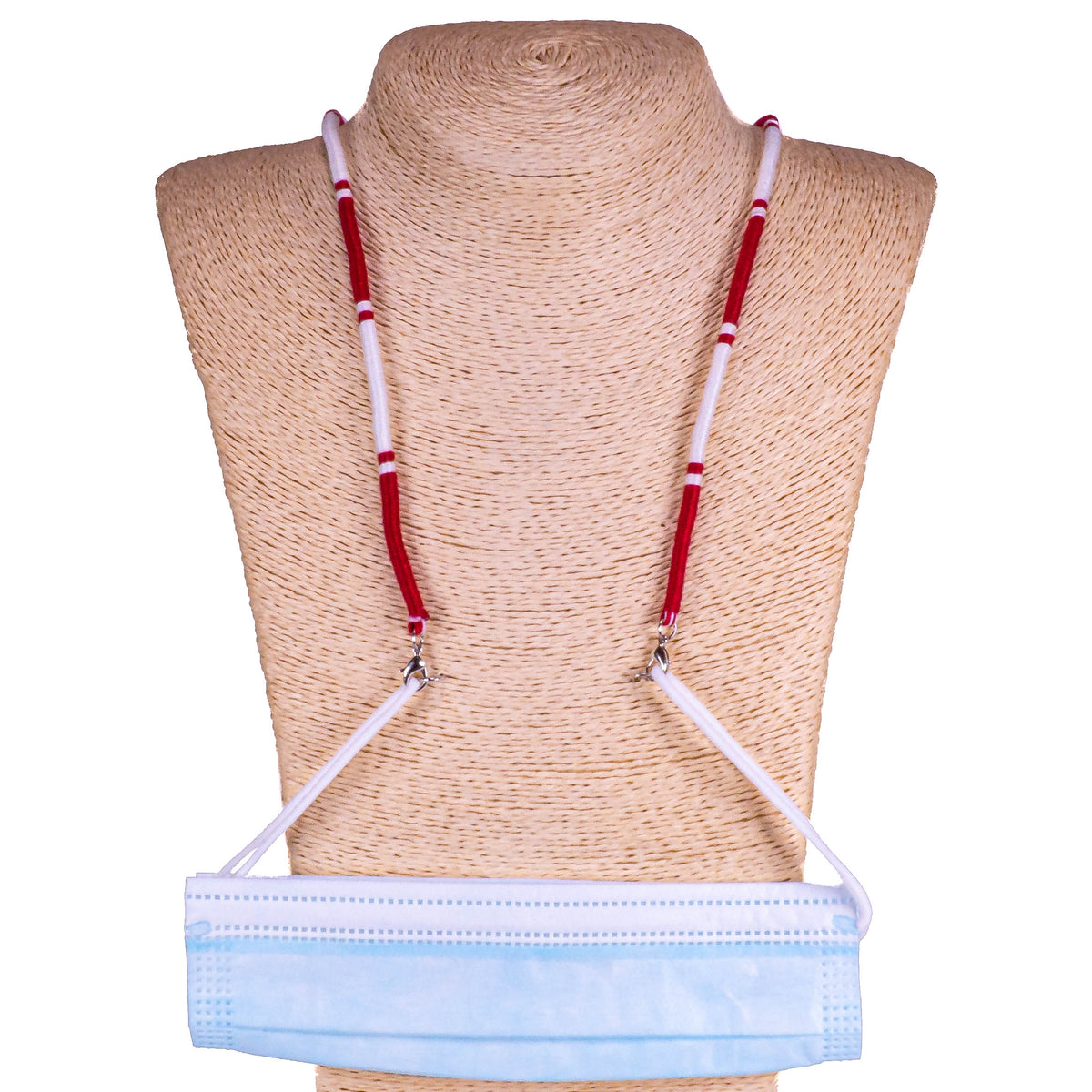 Cotton Wrapped Face Mask Holder (Red & White) – BlueRica